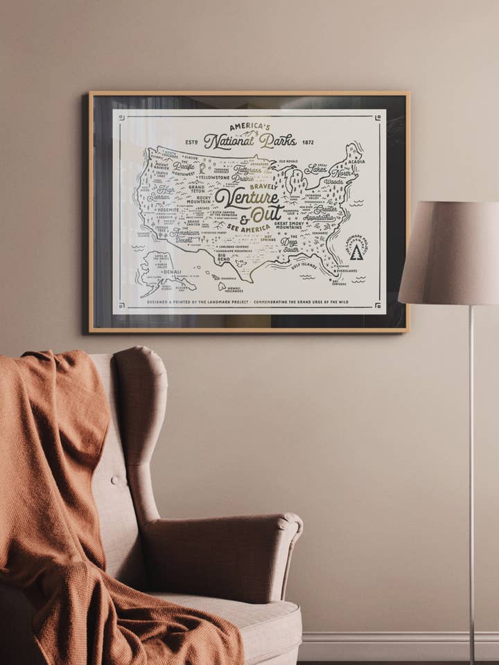 National Parks Map - 12x16 Poster– Everywear
